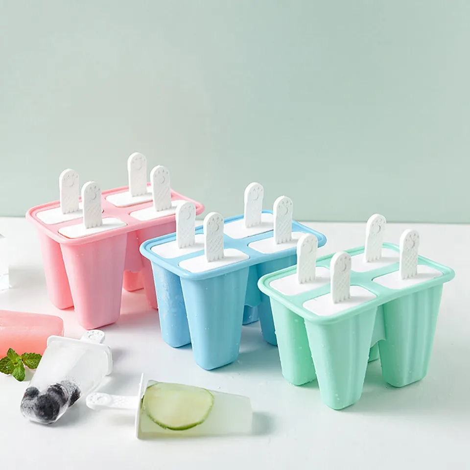 Reusable Ice Pop Molds Silicone Ice Cream Bar Molds – 6-Cavity Popsicle ...