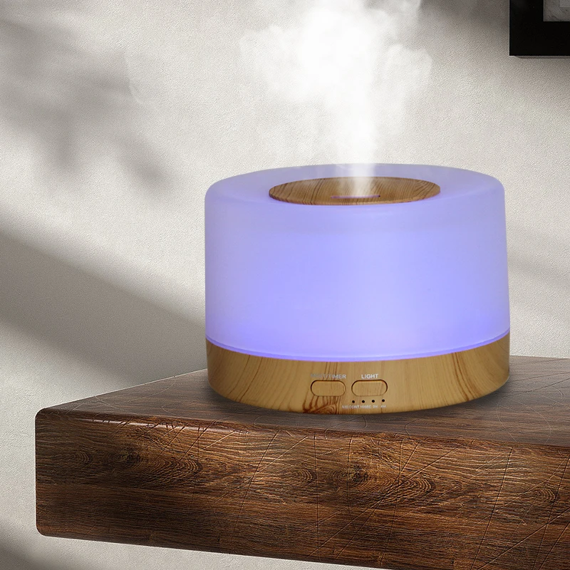 Remote-Control-Air-Humidifier-Essential-Oil-Diffuser-500ML-Wood-Grain ...