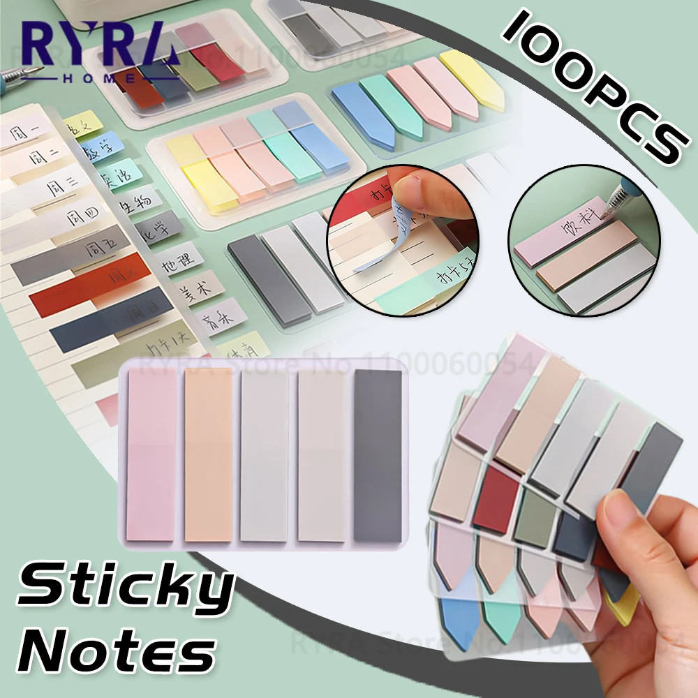 100PCS-Set-Sticky-Note-Transparent-Sticky-Note-Index-Tabs-Arrow-Flags ...
