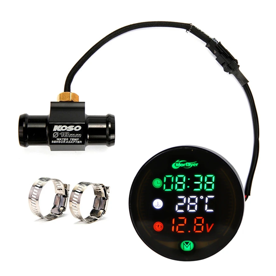 Motorcycle-Water-Temperature-Meter-Voltmeter-Stopwatch-Counter-Timer ...