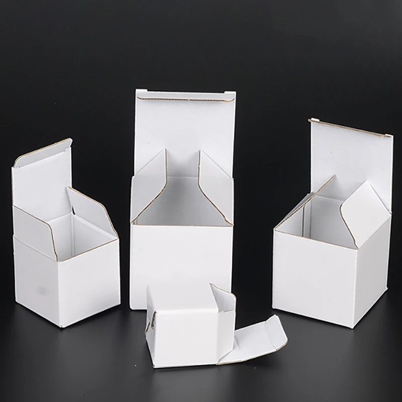 15pcs White Carton Corrugated Paper Square Paper Box Small White ...