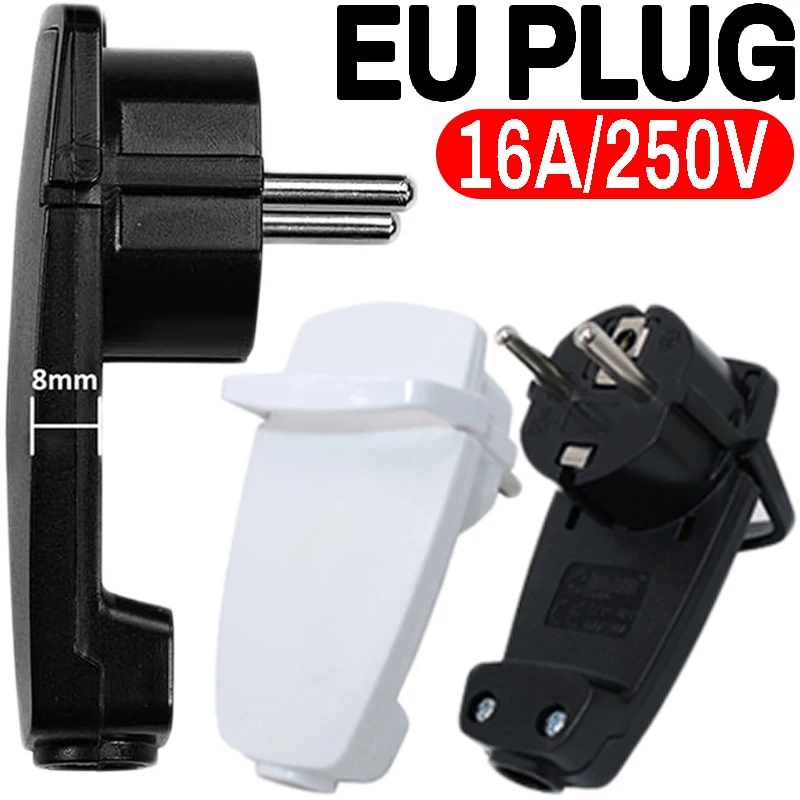 EU-Plug-Adapter-250V-16A-Male-Replacement-Outlets-Rewireable-Schuko ...