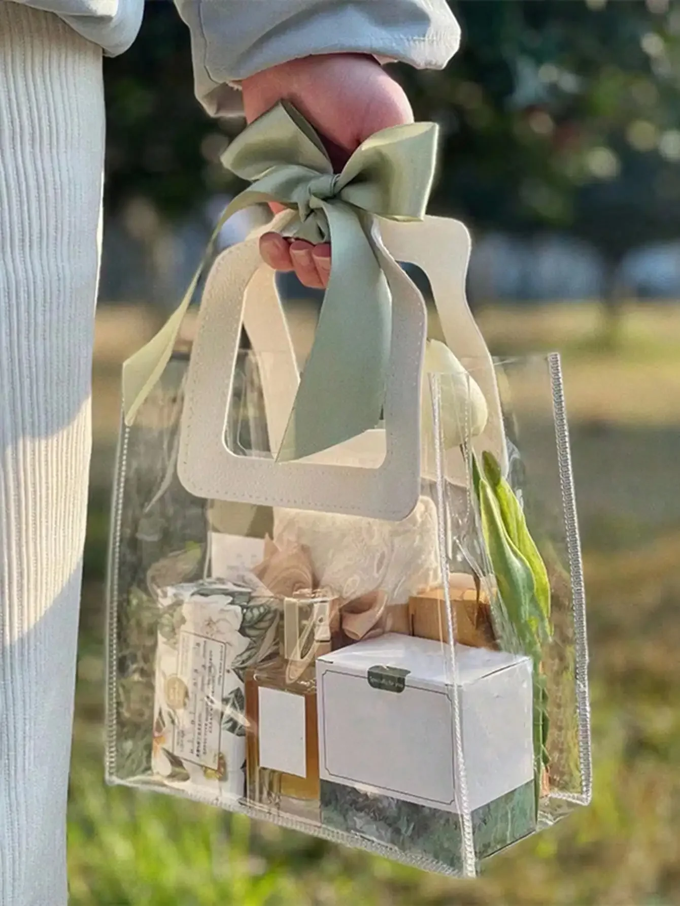 Transparent PVC Gift Bags Clear Packaging Storage Bag with Handle ...