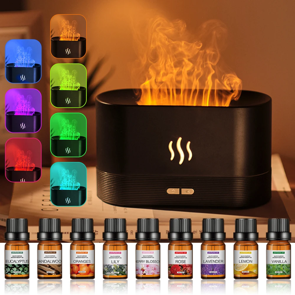 Flame Air Humidifier Fire Ambient Aroma Diffuser with Essential Oil ...