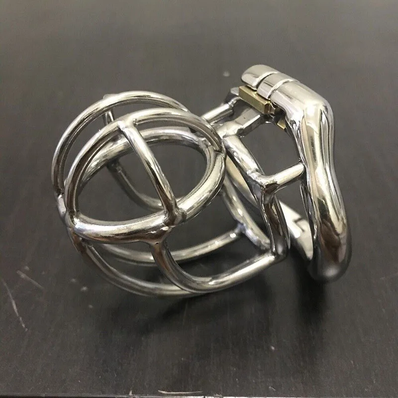 Stainless Steel Male Chastity Device Upturned Cage Men's Metal Locking ...