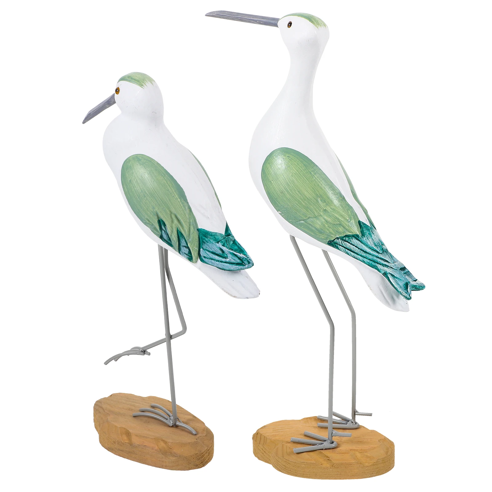 2Pcs-Wooden-Desktop-Seagull-Miniature-Figurines-Garden-Sea-Bird-Model ...