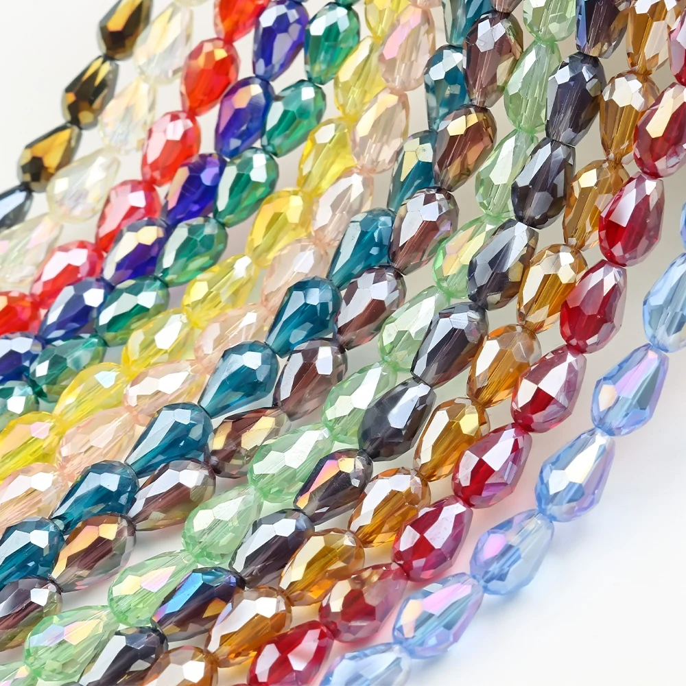 3x5/4x6/6x8mm AB Color Faceted Crystal Glass Teardrop Beads Pear Shape ...