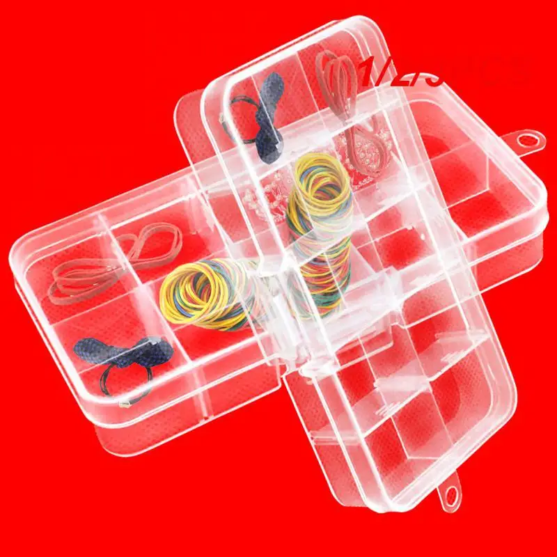 1-2-3PCS-Grids-Adjustable-Transparent-Plastic-Storage-Box-For-Small ...
