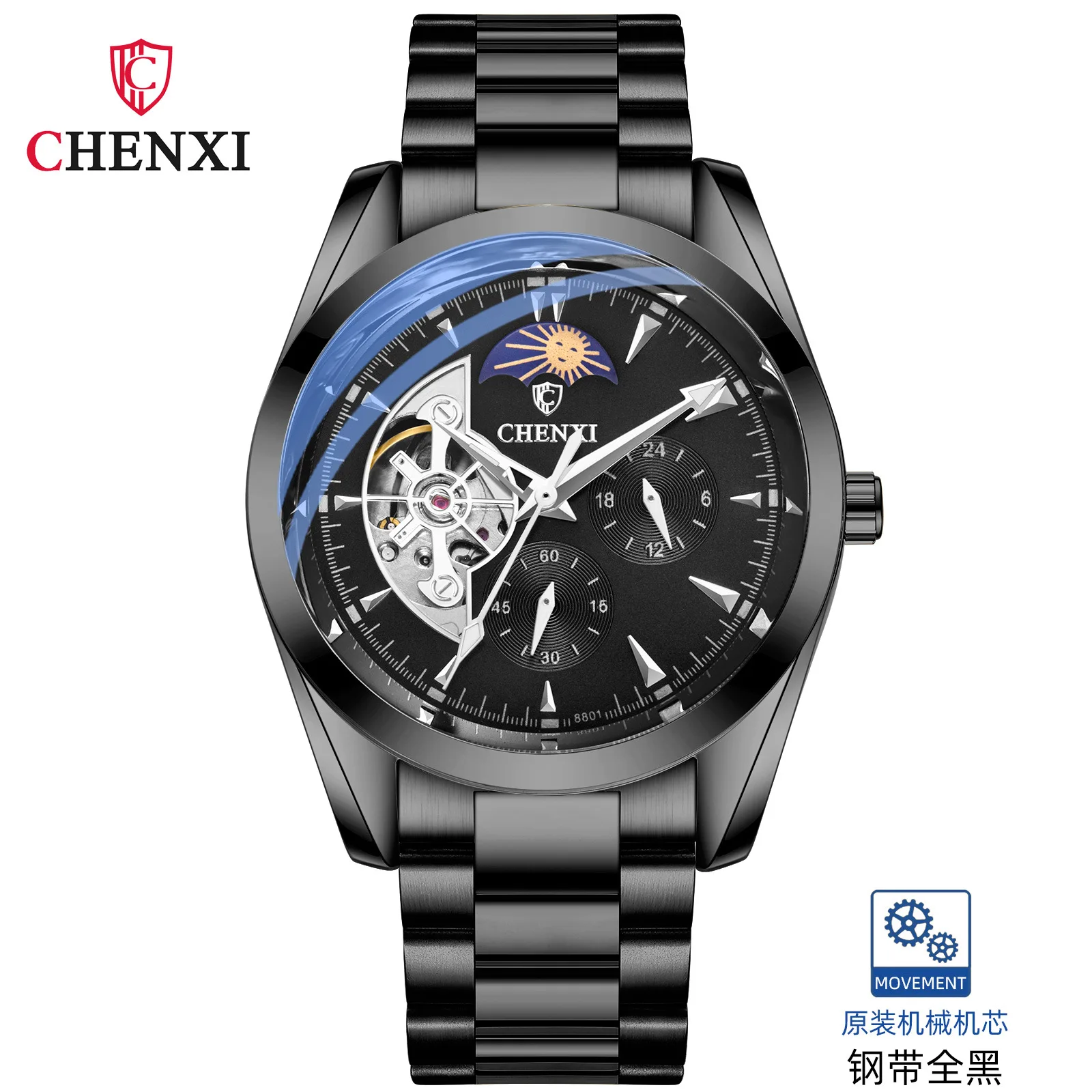 CHENXI 8801 Hollowed Watches Men's Mechanical Men Automatic Masculino Creative-watches ...
