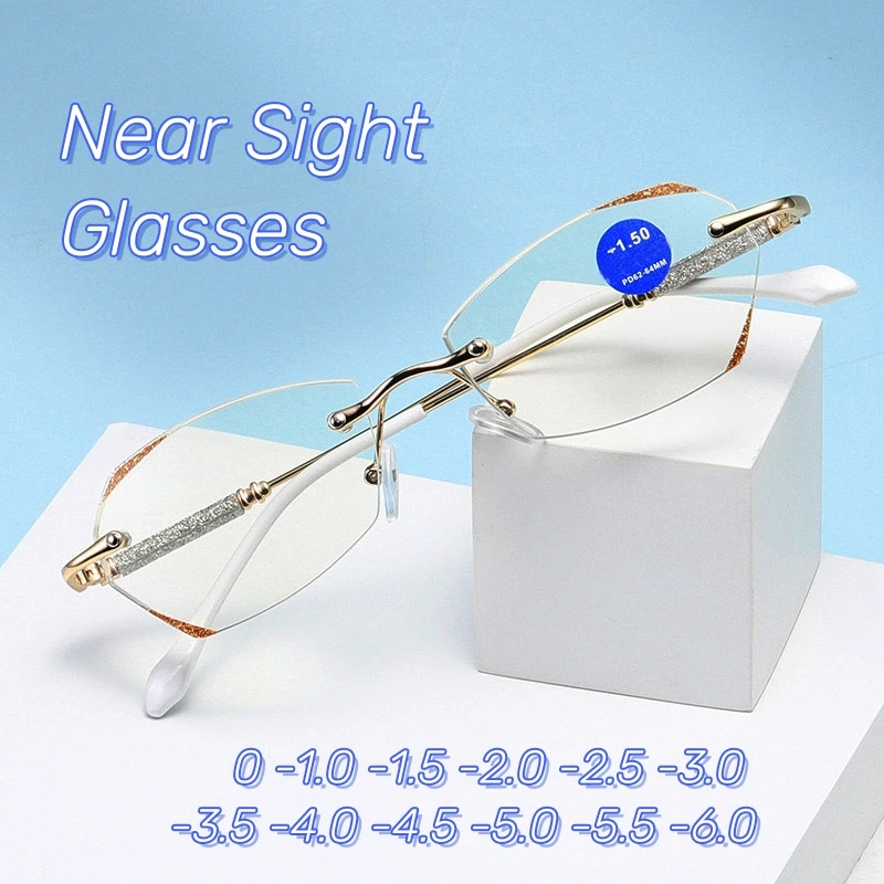 Anti-Blue-Eyeglasses-Diamond-Cut-Edge-Frameless-Perforated-Myopia ...
