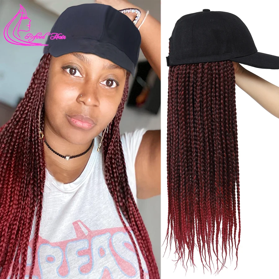 Synthetic-Braided-Hat-Wigs-Baseball-Cap-with-18-24inch-Long-Ombre-Red ...