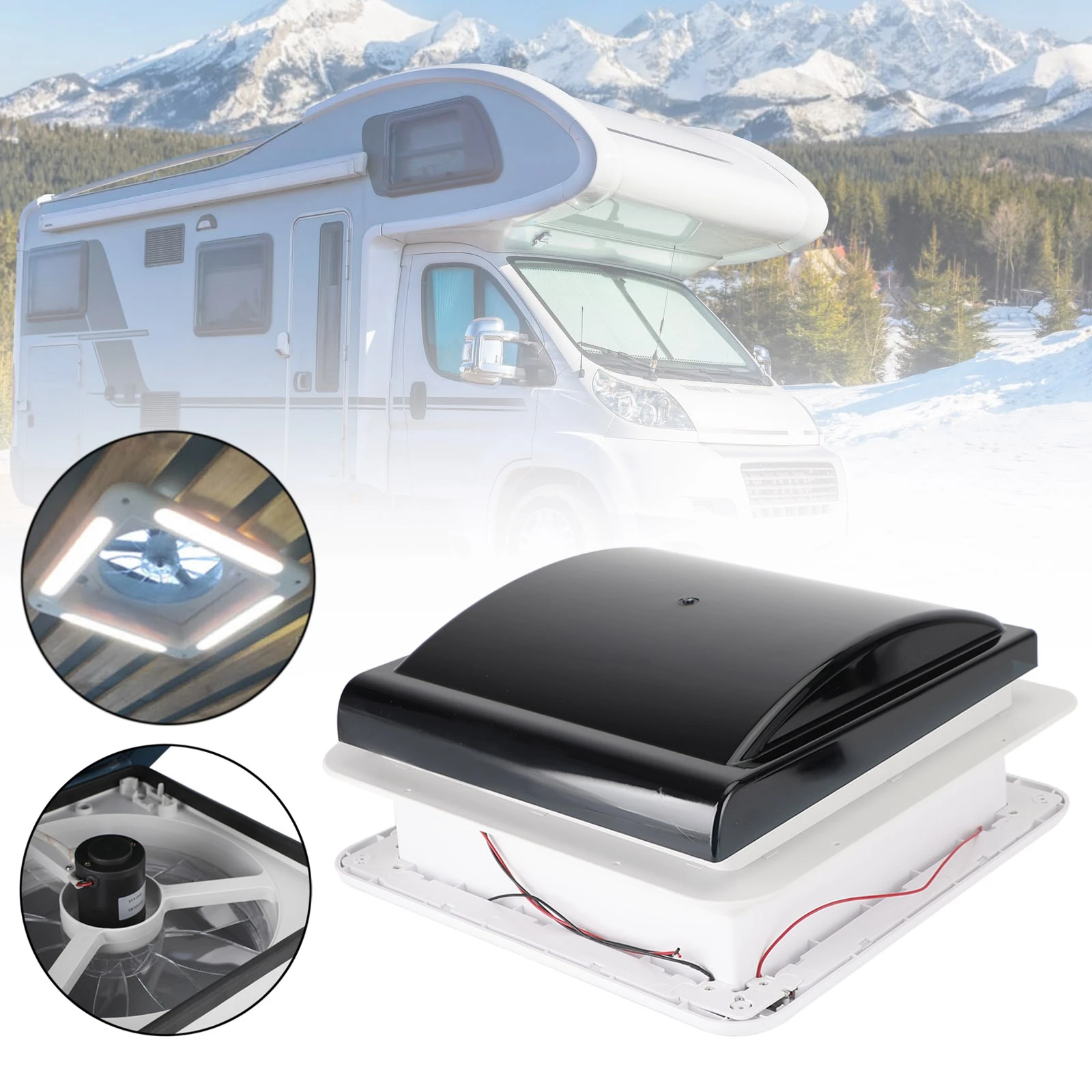 14-RV-Caravan-Roof-Vent-Manual-RV-Camper-Fan-12V-Skylight-With-LED ...