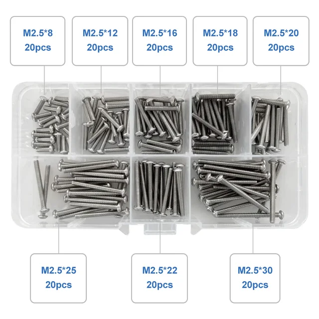 Hex Socket Screw Set M2 M2.5 M3 M4 M5 M6 M8 M10 304 Stainless Steel Hexagon Button Cap Head ...