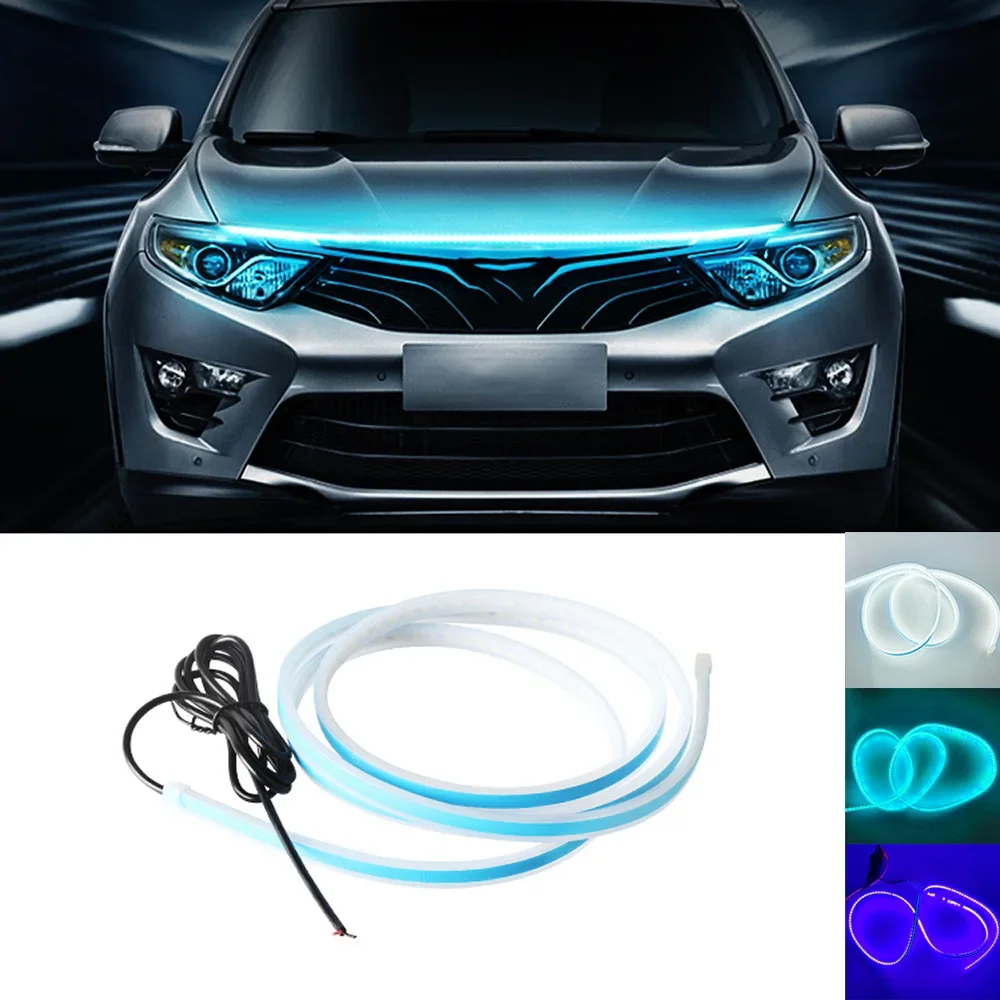 LED-Car-Daytime-Running-Light-DRL-With-Turn-Signal-Lamp-Car-Hood ...