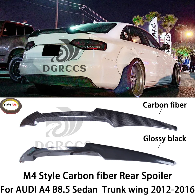 For-AUDI-A4-B8-5-Sedan-M4-Style-Rear-Spoiler-Trunk-wing-2012-2016 ...