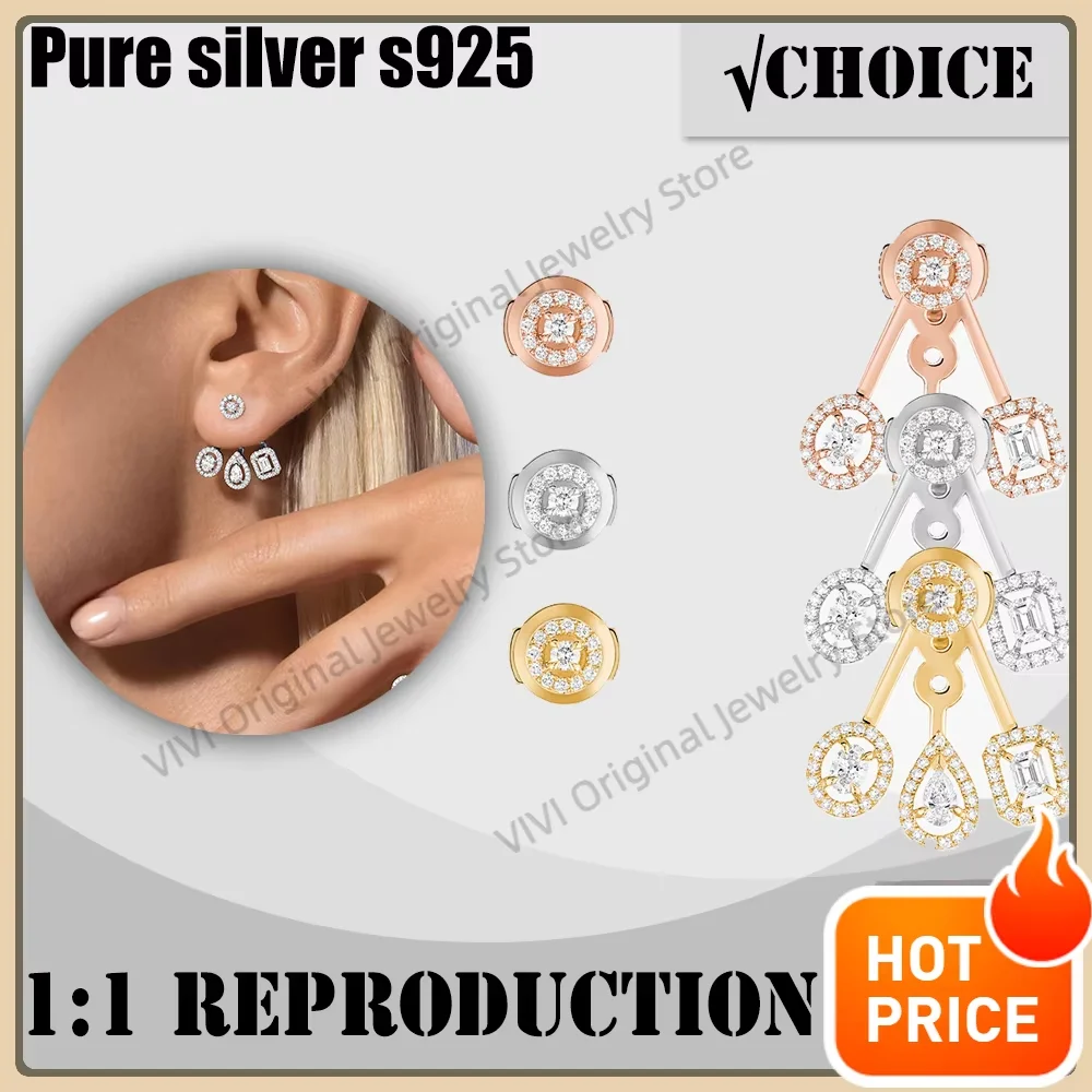 Simple-Fashion-Sterling-Silver-S925-Geometric-Diamond-Stud-Earrings ...
