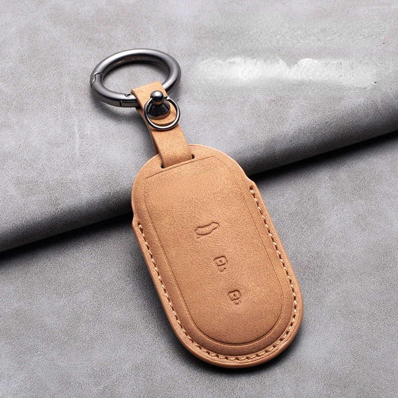 Leather Car Key Case Cover for AITO M5 M7 2022 M9 2024 3 Buttons Car ...