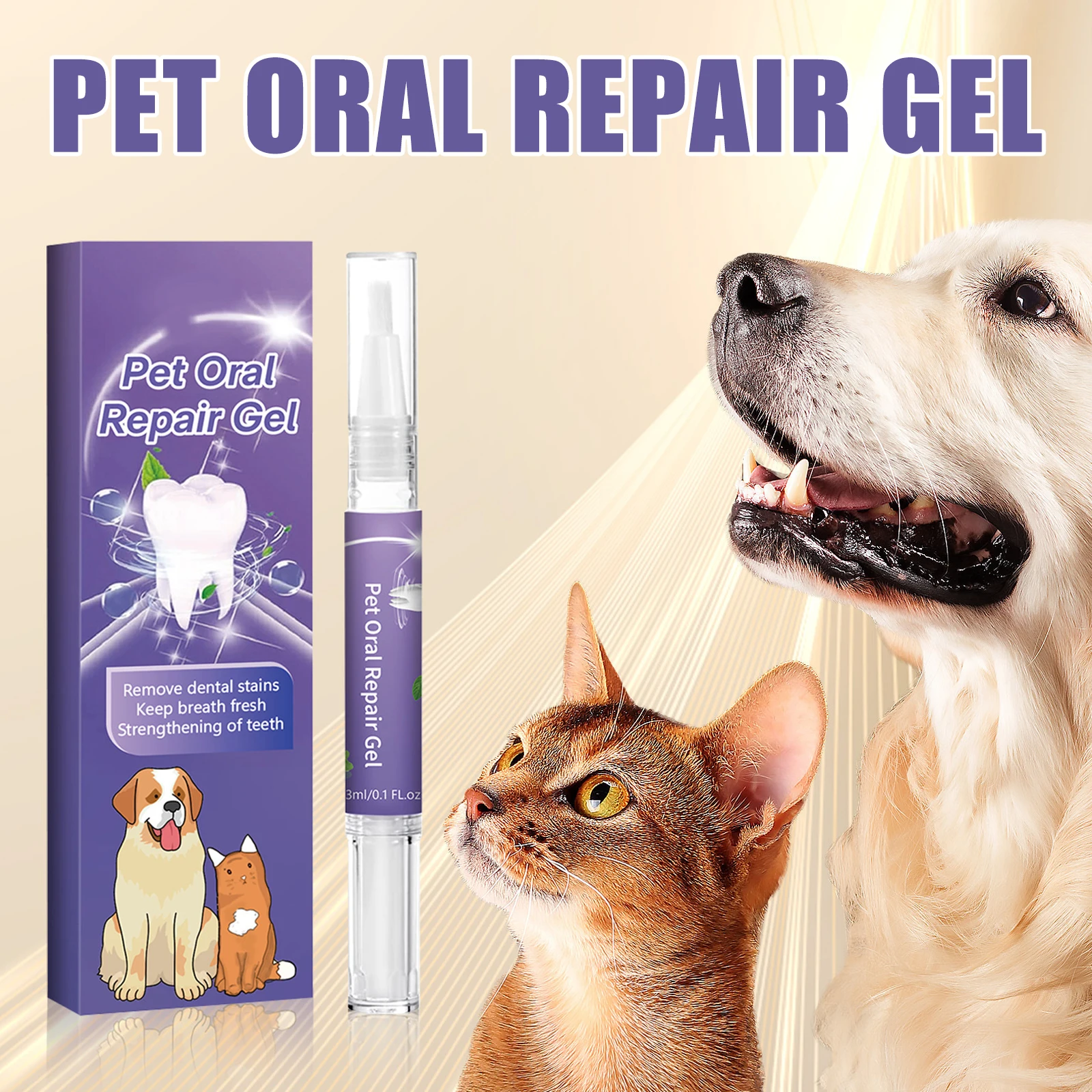 3ml Pet Oral Gel Cleaning Dog Cat Teeth, Bad Breath, for Tartar, No ...