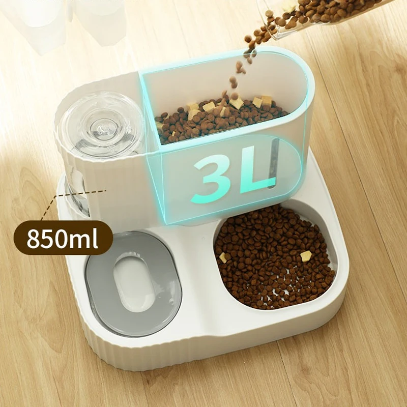Cat-Feeder-Bowl-Kibble-Automatic-Dispenser-Bowls-and-Drinkers-Feeder ...