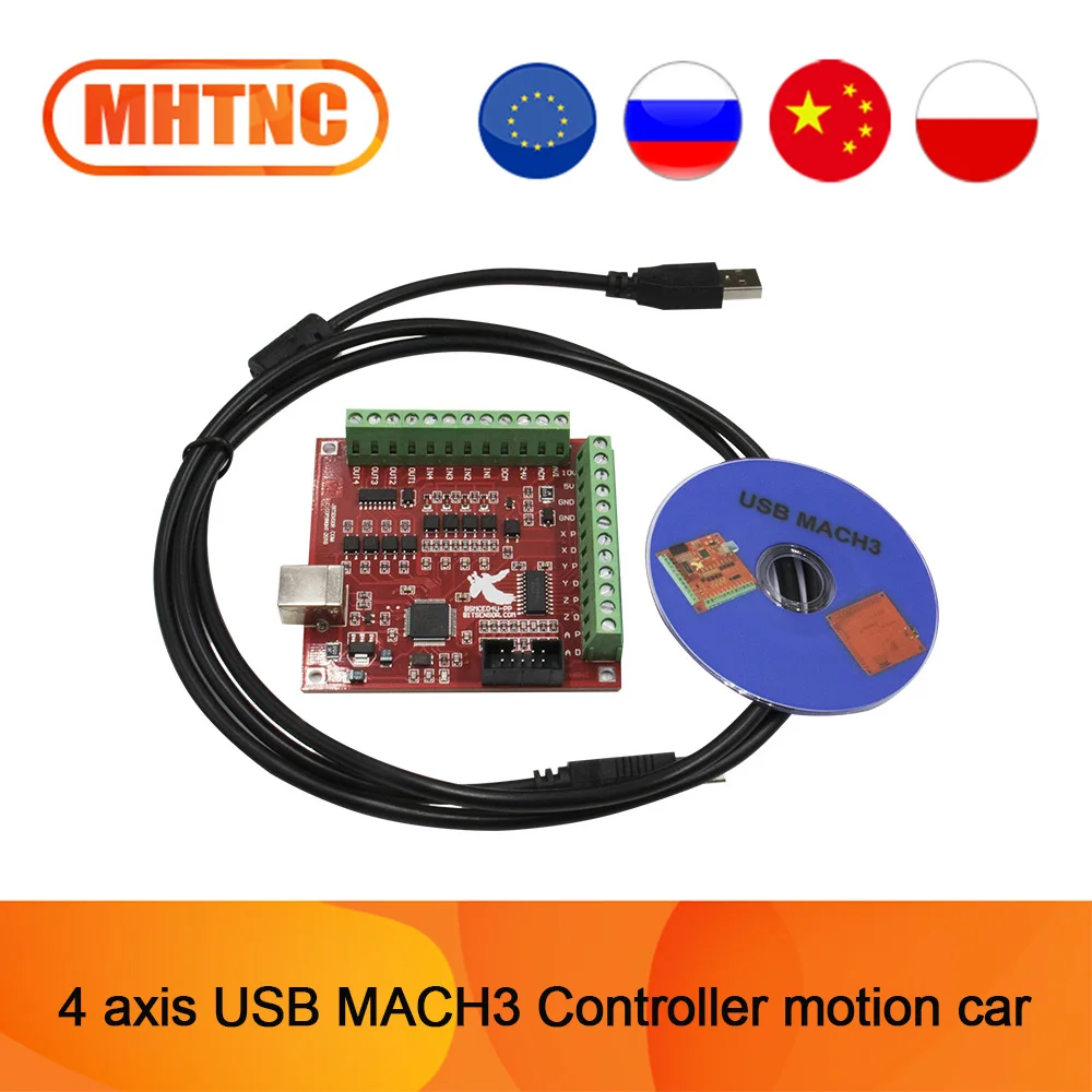 Controlador CNC MACH3, sistema de 4 ejes/5 ejes USB 5 ejes DB25 Tarjeta de movimiento 100Khz ...