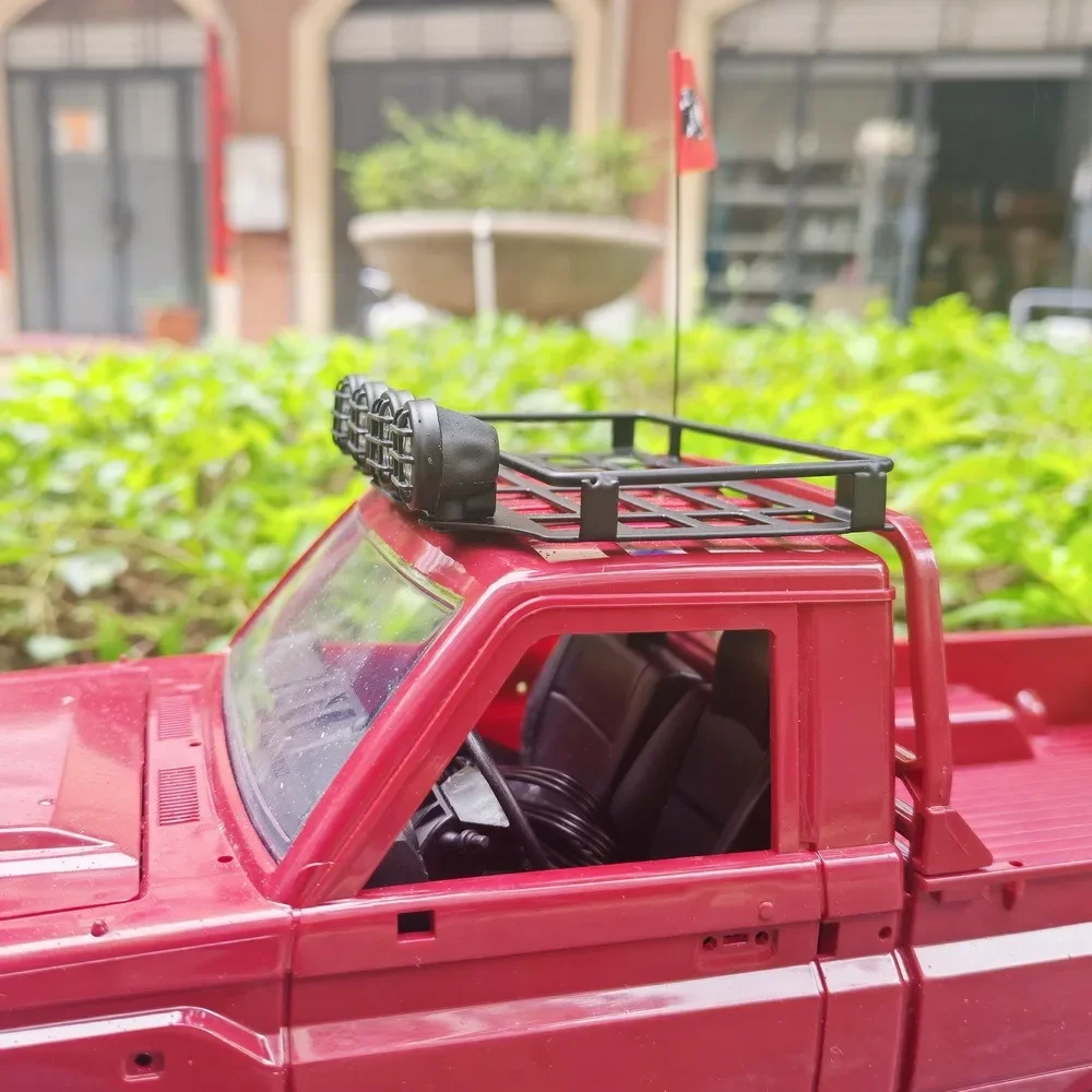 MN82 LC79 Metal Luggage Carrier Roof Rack With LED Light 1/12 RC Car ...