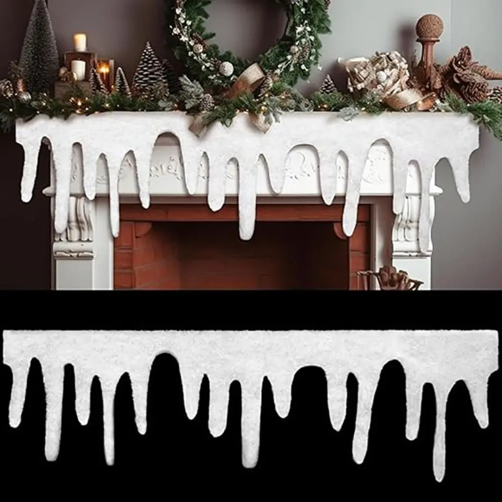 Polyester Xmas Snow Blanket Christmas Decor Icicle Fringe Roof ...