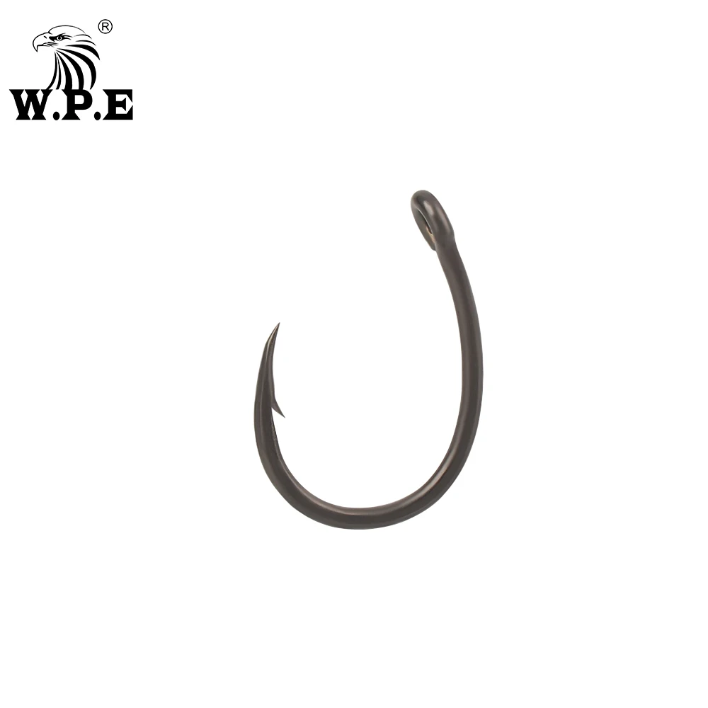 W.P.E 10pcs/pack Fishing Hooks 1/2/4/6# High Carbon Steel Barbed Hook ...