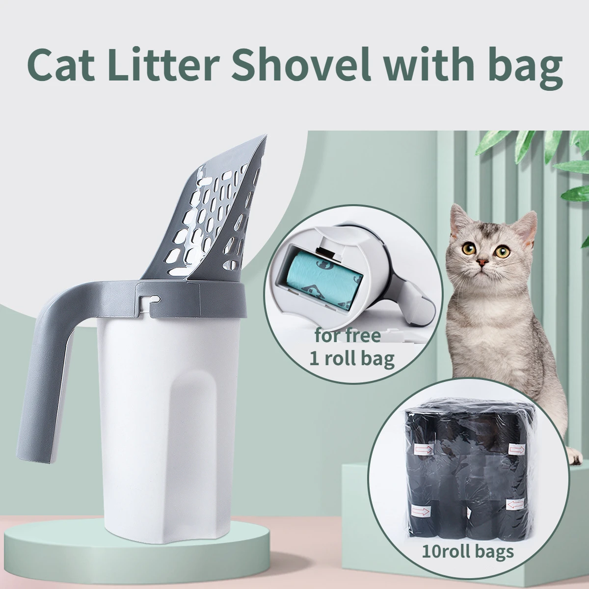 Cat-Litter-Shovel-with-Waste-Bags-Self-Cleaning-Cats-Litter-Scooper ...
