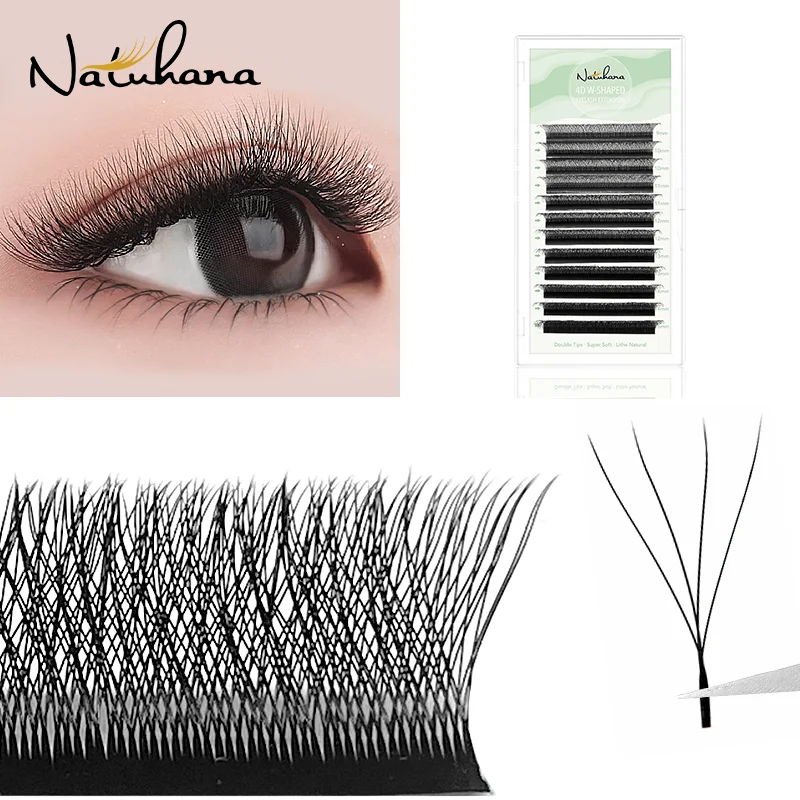 Natuhana W Shaped 4d 5d Clover Eyelash Extensions Individual Premade ...
