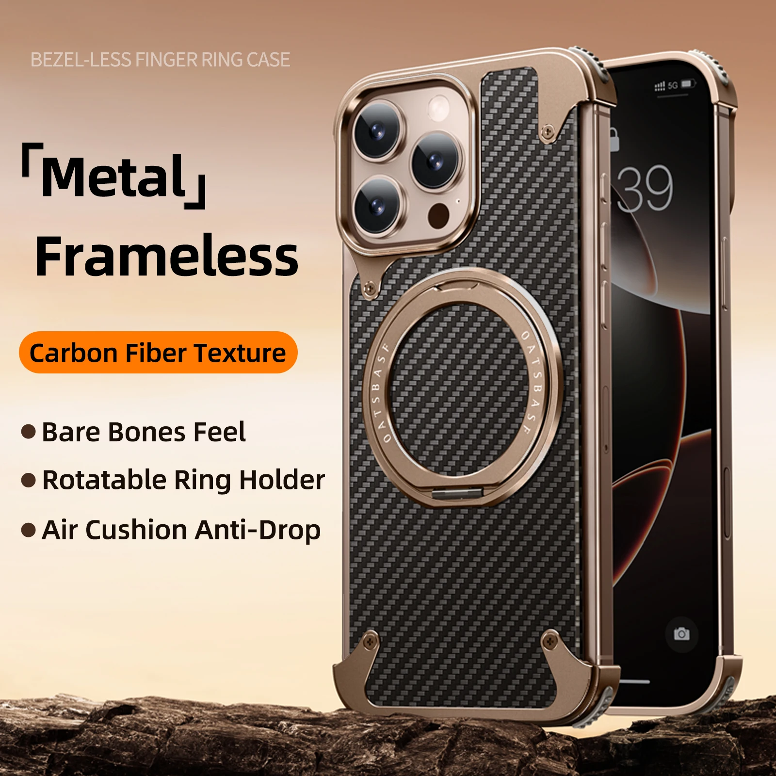 Oatsbasf Carbon Fiber Texture Phone Case for iPhone 16 Pro Max 16 Pro ...