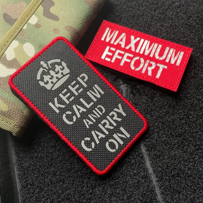 Reflective-Hook-loop-Patches-Keep-Call-and-Carry-on-Tactical-Armband-Maximum-Effort-Morale ...