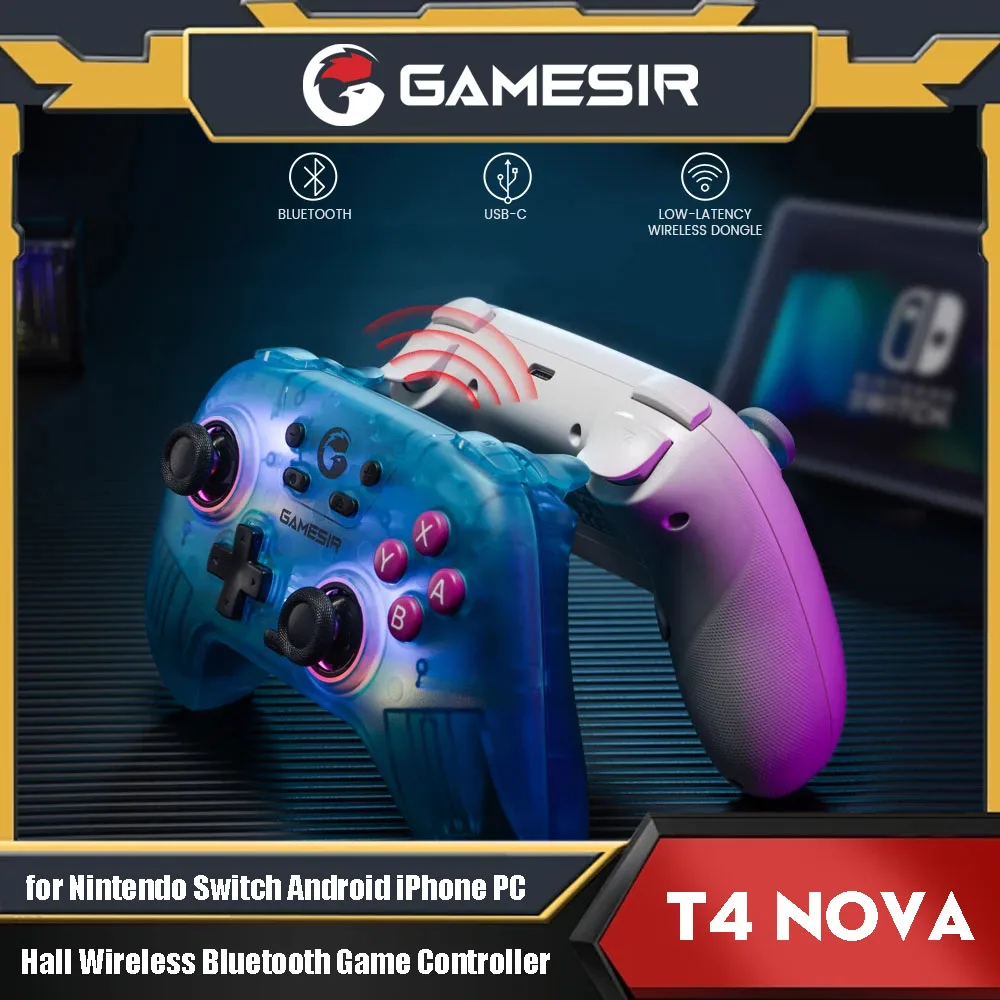 GameSir-T4n-Game-Controller-T4-Nova-Hall-Joystick-Colorful-Bluetooth ...