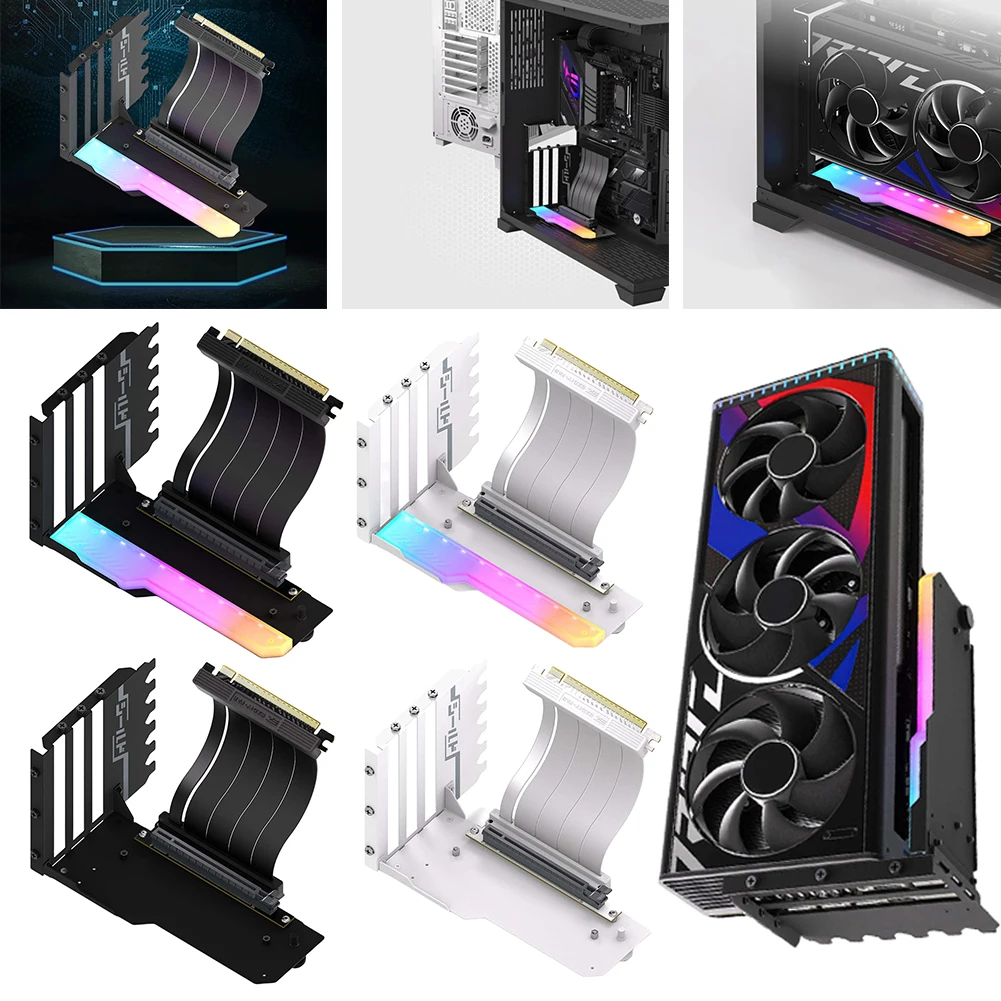 Vertical GPU Mounting Bracket with 15cm PCI-E 4.0 X16 Riser Cable ...