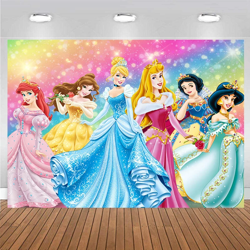 Disney-Princess-Baby-Shower-Backdrop-Princesses-Birthday-Decoration ...