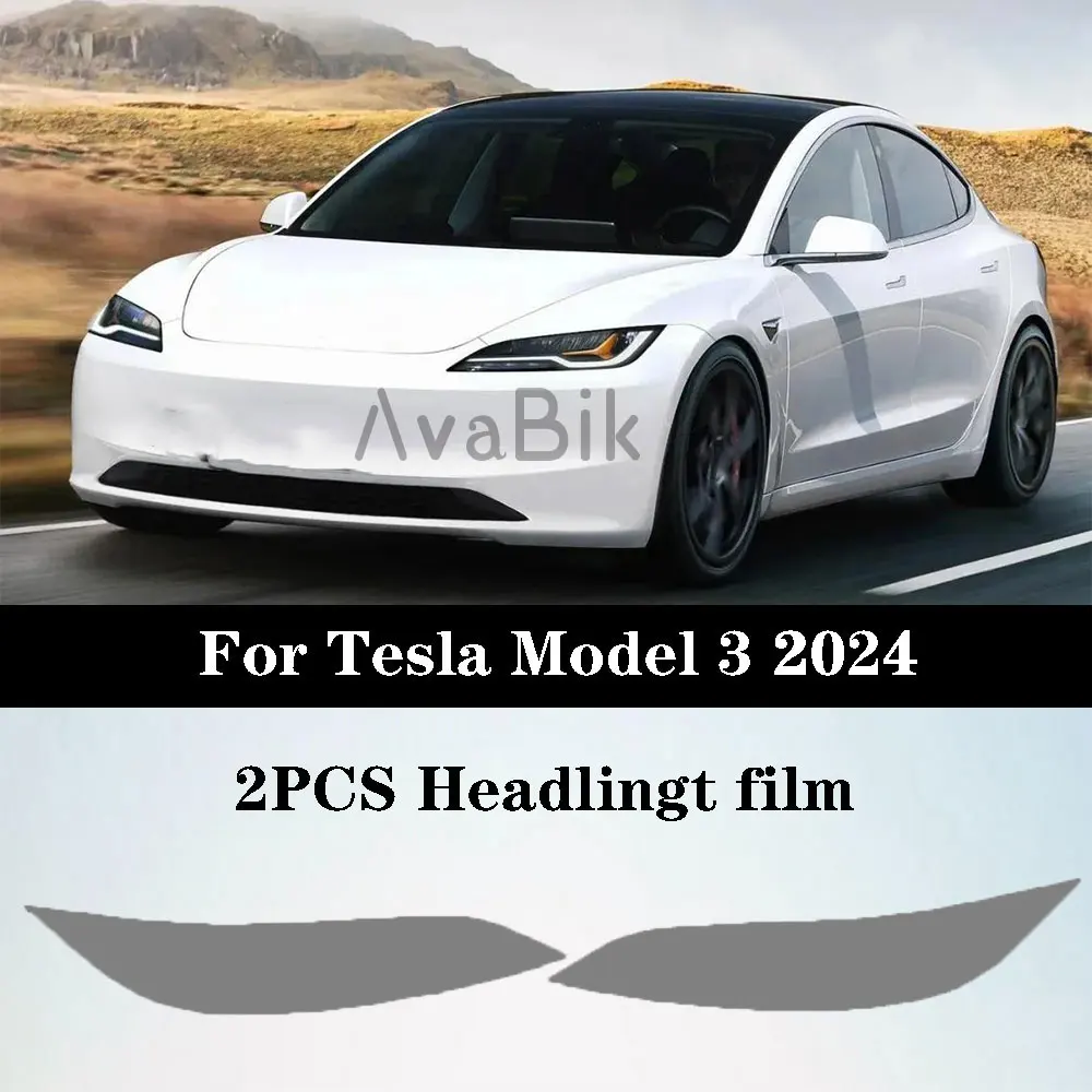 For-Tesla-Model-3-2024-Car-Headlight-Protective-Film-Tint-Taillight ...