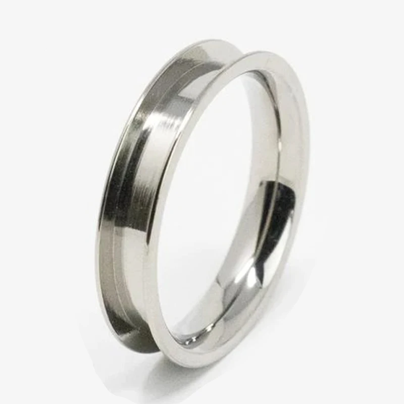 Popular Design 3.2mm with 2mm Channel Rounded Edges Titanium Ring Core ...