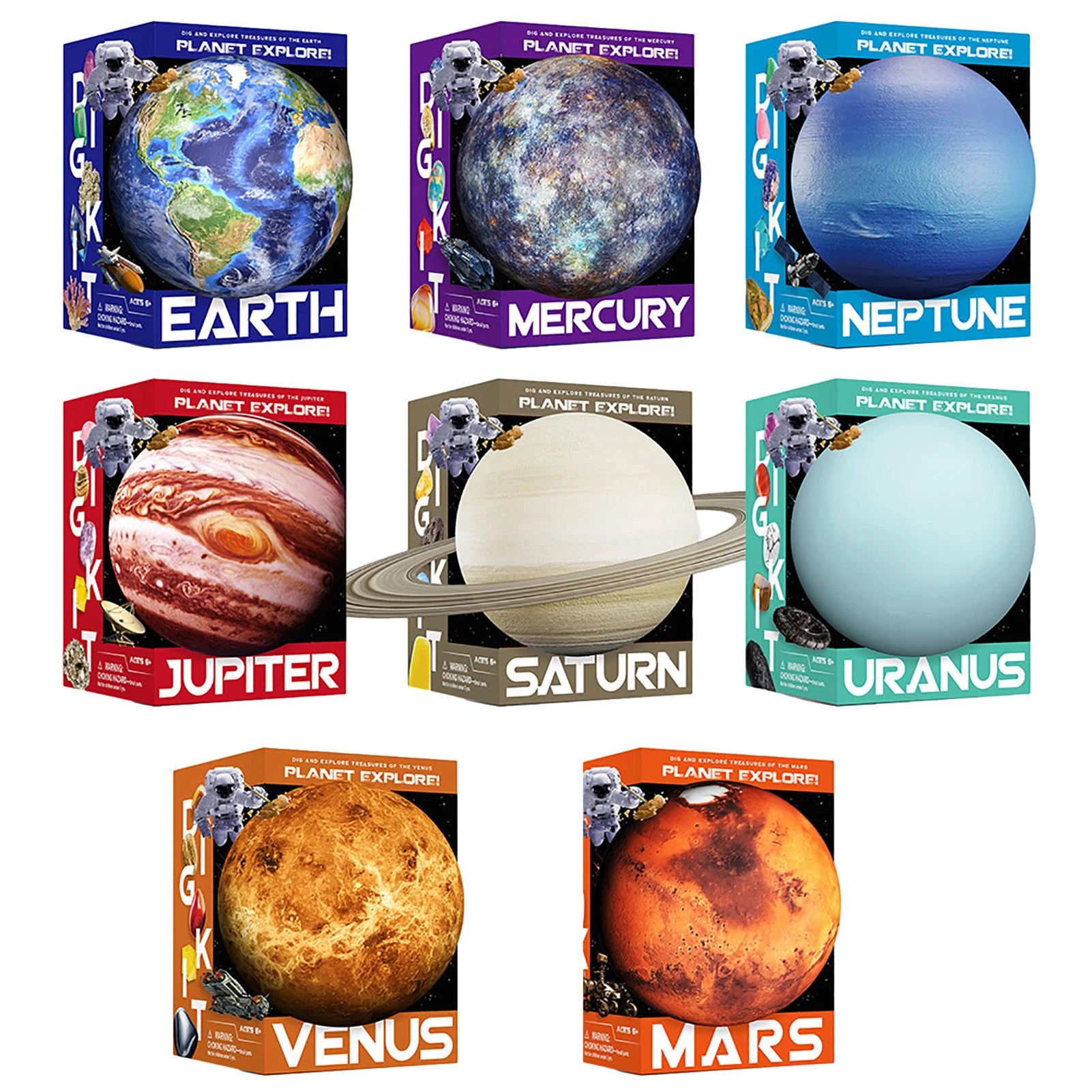 Planet Explore Dig Kit Toys Solar System Gemstone Dig Kit Gemstone Excavation Planet Mining Kids ...