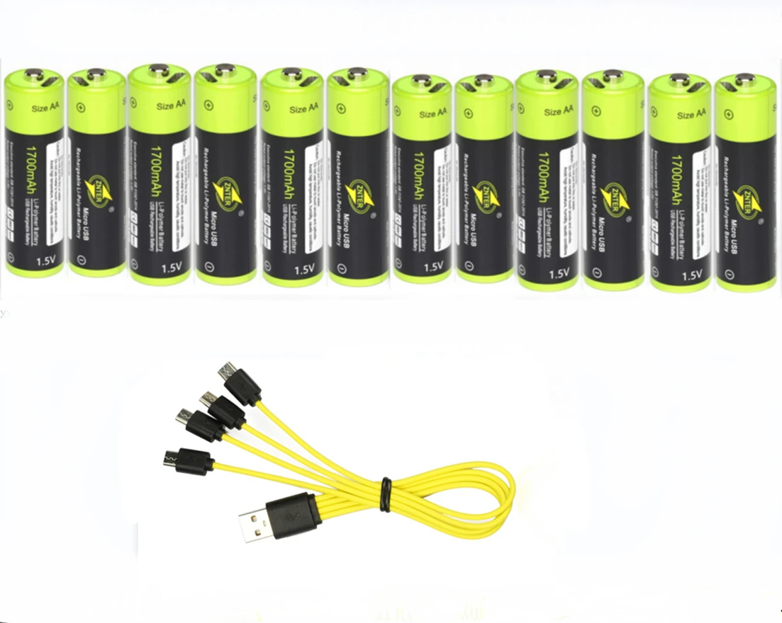 ZNTER-1-5V-1700mAh-AA-Rechargeable-Battery-USB-Rechargeable-Lithium ...