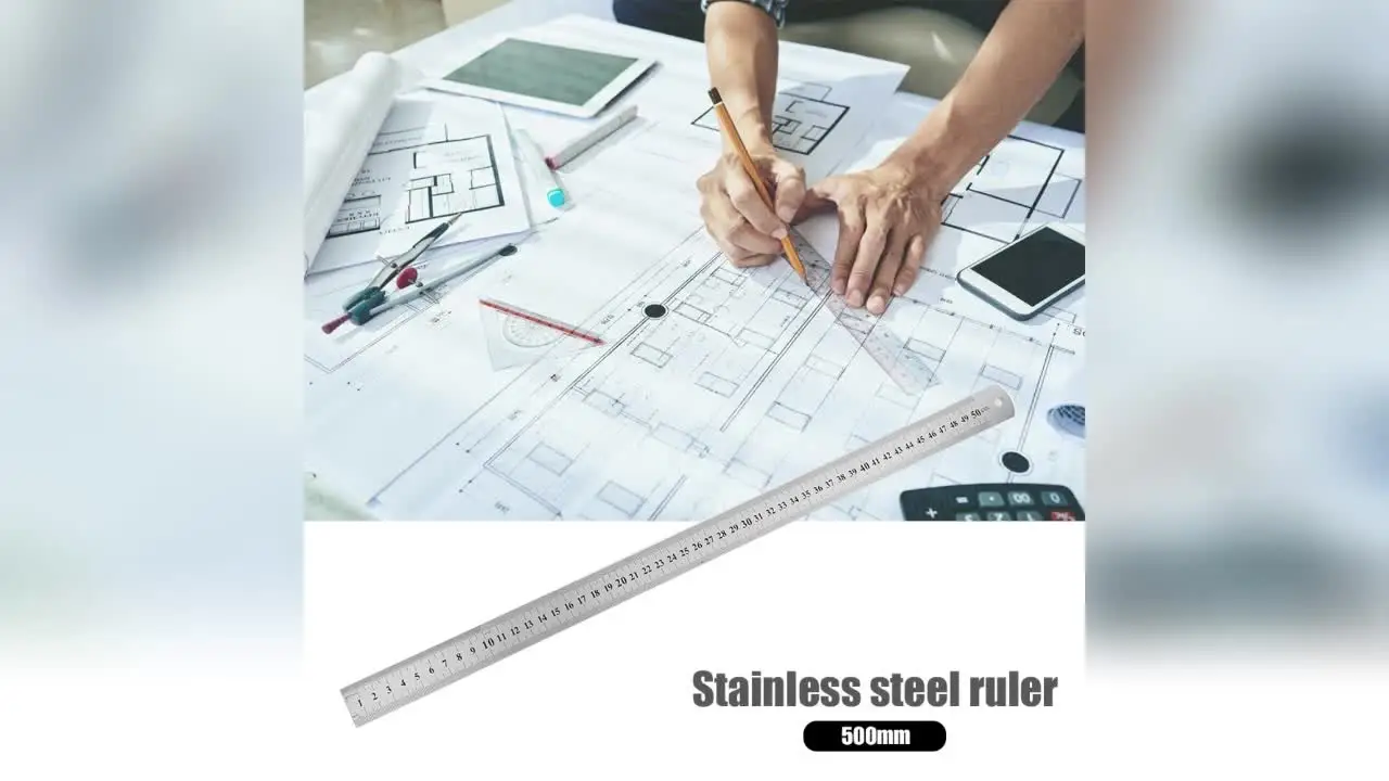 Stainless Steel Metal Straight Ruler Precision Double Sided Precision ...