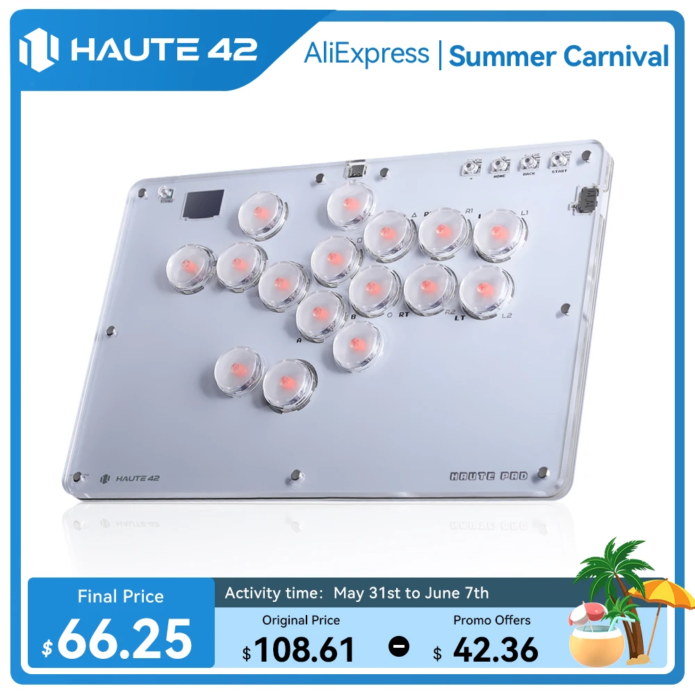 Haute42-Joystick-Hitbox-Keyboard-Arcade-Stick-Controller-For-PS4-PS3 ...