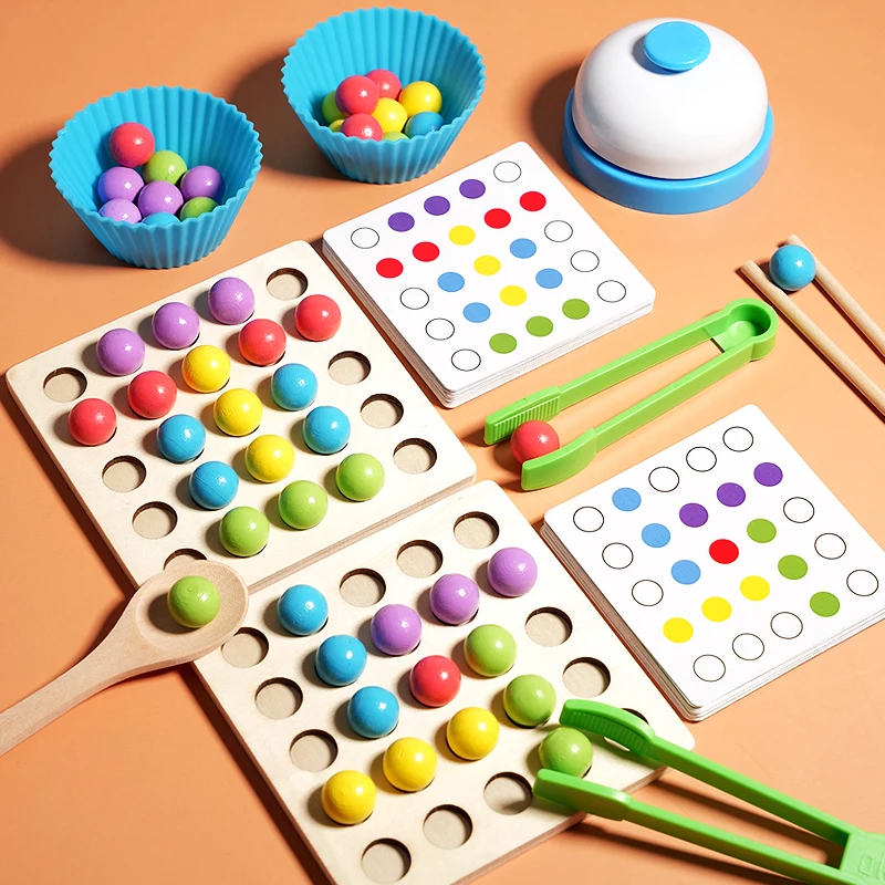 Wooden-Board-Bead-Game-Color-Classification-Preschool-Learning-Toys ...