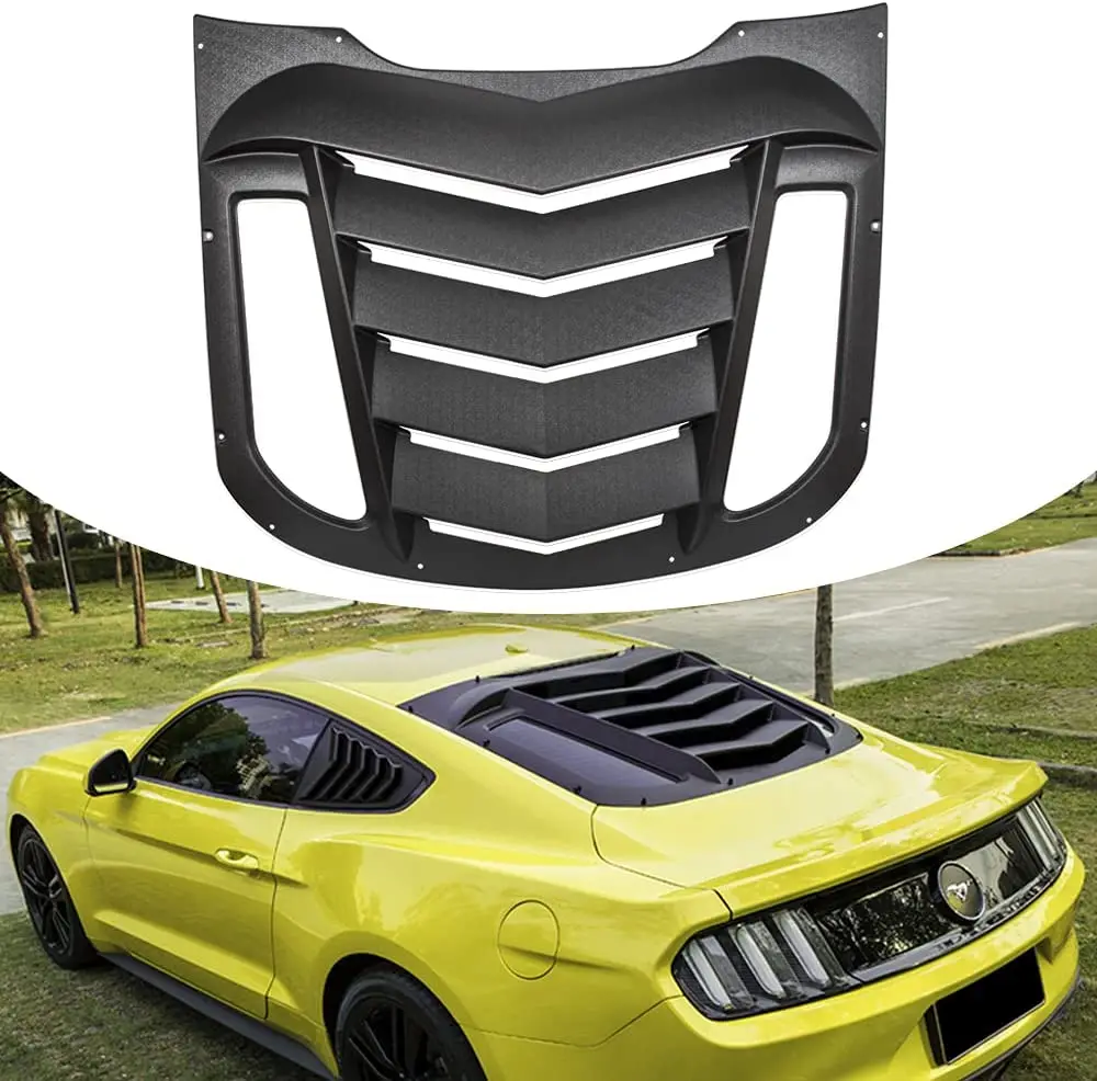 Teng Mile Abs Rear Window Louvers In Matte Black Fits For Ford Mustang ...