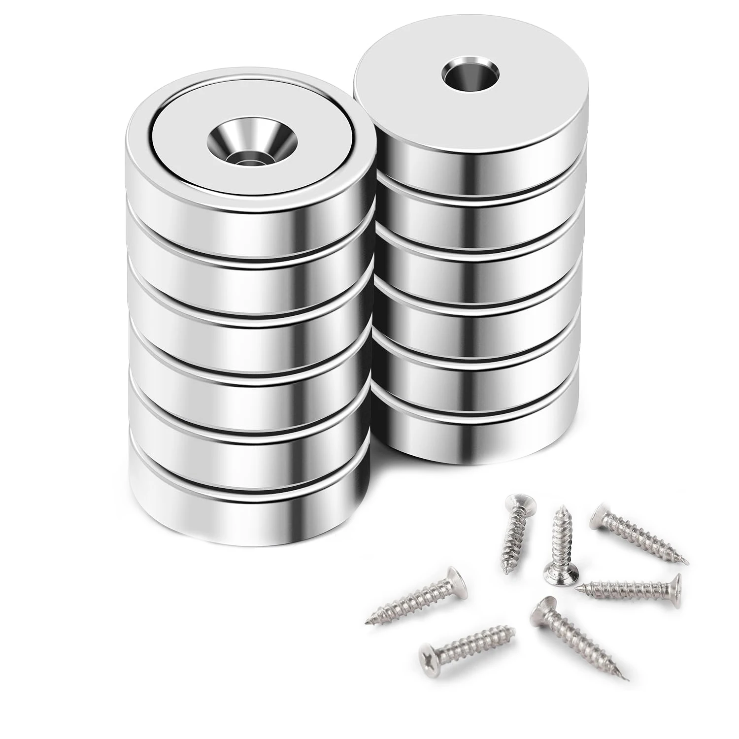 0.79"(20mm)Super Strong Cup Magnets Neodymium Countersunk Hole Magnet ...