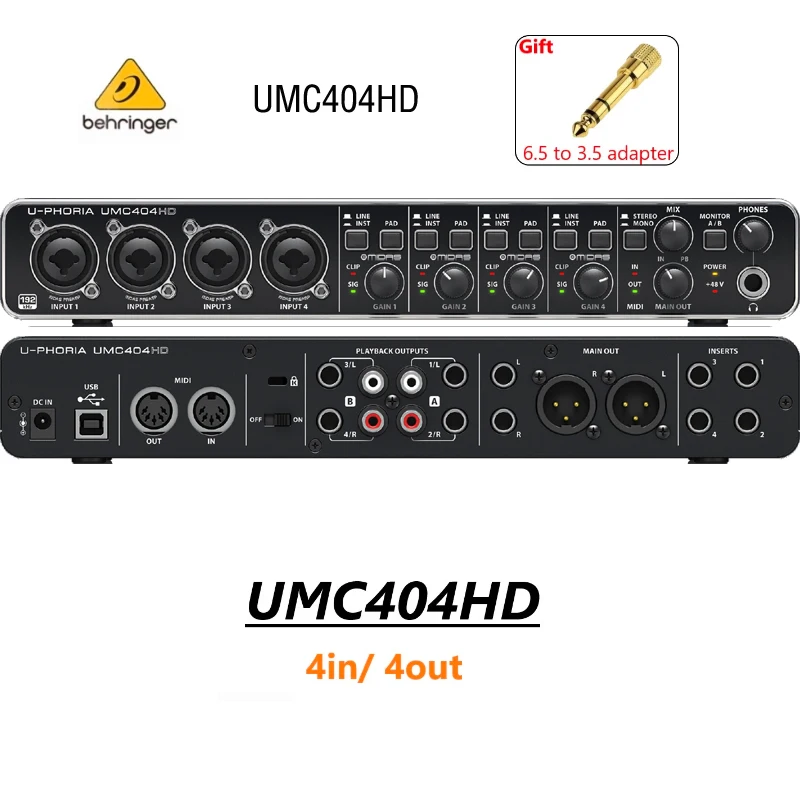 Behringer-UMC404HD-Interface-De-udio-Placa-De-Som-Guitarra-El-trica ...