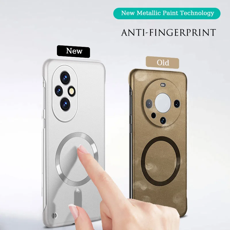 Luxury MagSafe Wireless Charging Phone Case with Magnetic Bumper and ...