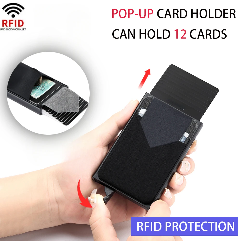 Automatic Flip Card Side Push Men's Card Holder Sleeve Large Capacity ...