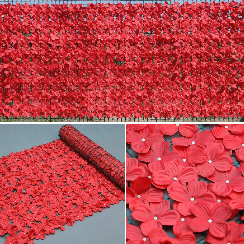 Artificial-Flower-Rose-Row-Hedge-Fence-Wall-Outdoor-Balcony-Home-Garden ...