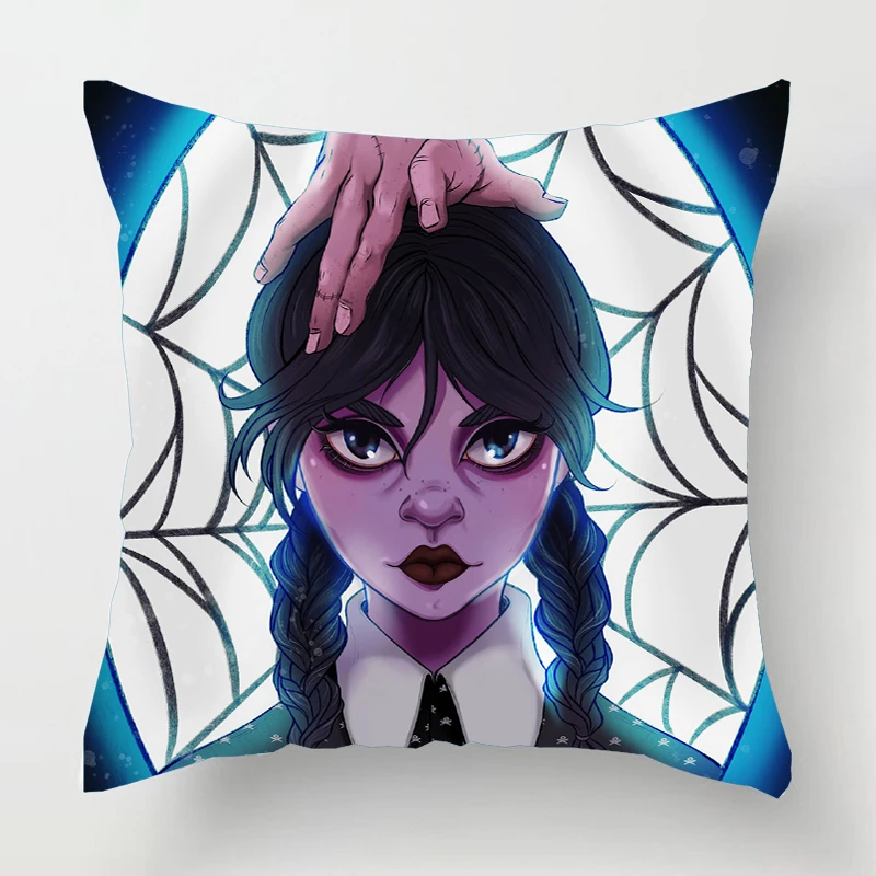 45x45cm American Popular Movie TV Wednesday Addams Pillow Cover Family ...