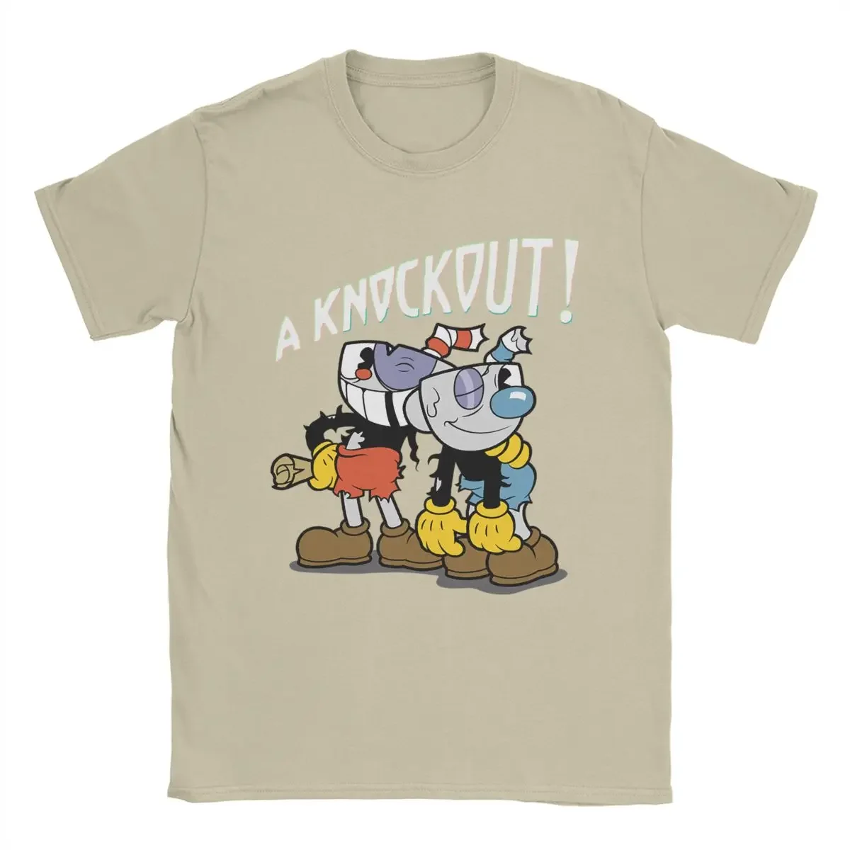 Knockout-Cuphead-T-Shirts-Men-Leisure-100-Cotton-Tees-Crewneck-Short ...