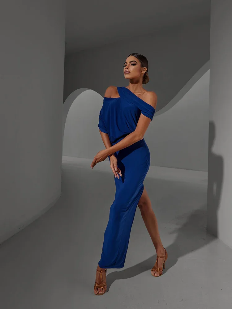 ZYM-Ballroom-Latin-Dance-Dress-Elegant-Design-Loose-Fit-Wear-Slit ...